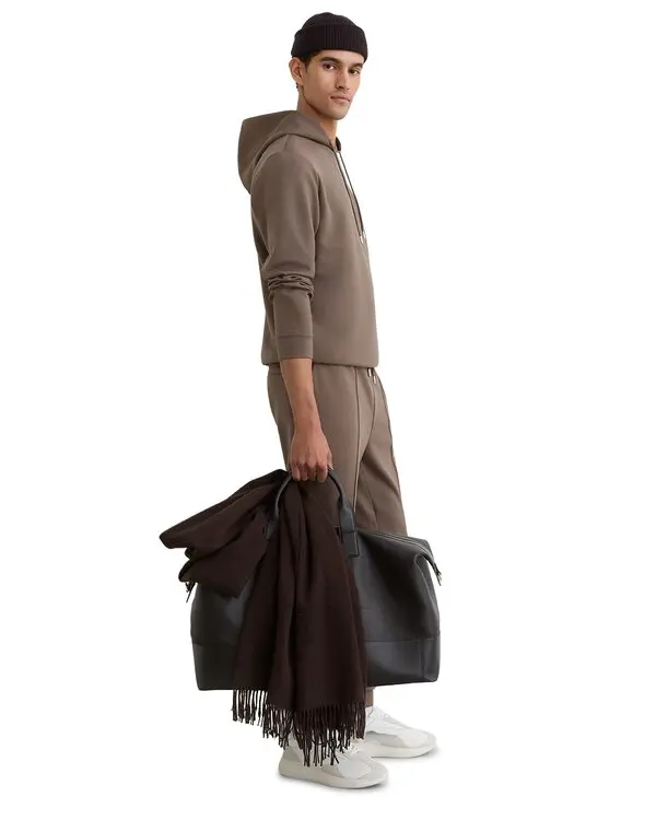 REISS Fabien Interlock Hoodie - Light Brown