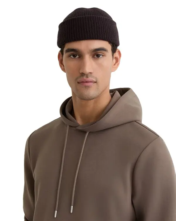 REISS Fabien Interlock Hoodie - Light Brown