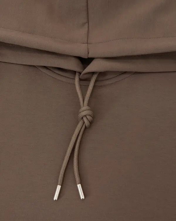 REISS Fabien Interlock Hoodie - Light Brown