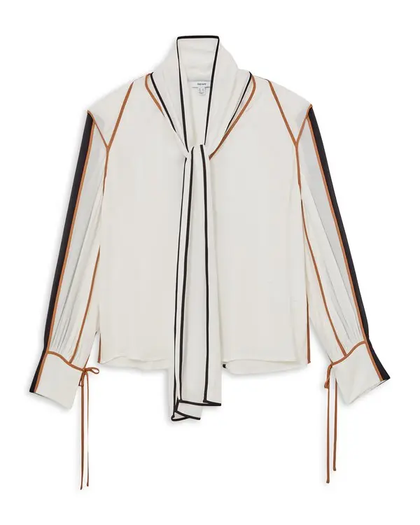 REISS Lulu Tipped Blouse