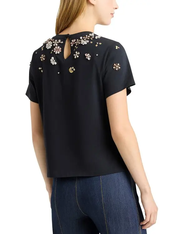 Cinq À Sept Embellished Top - Black