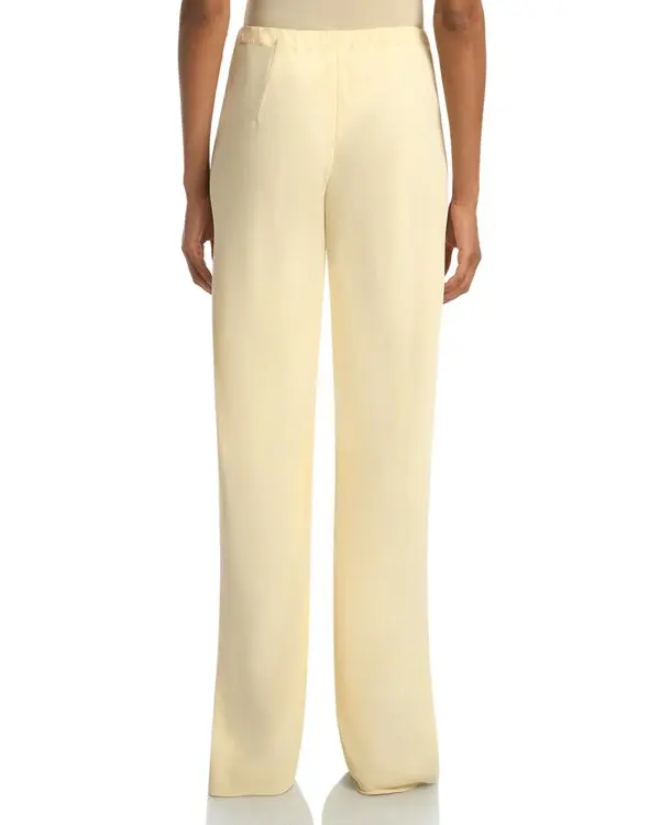 Wardrobe.NYC Crepe Bias Cut Pants - Butter