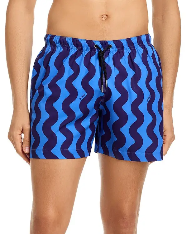 YUASA MENSWEAR Waveform Swim Shorts - Blue