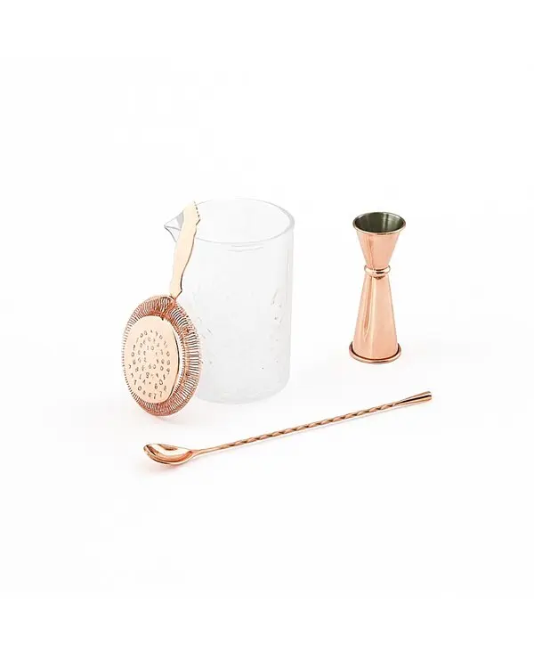 COPPERMILL KITCHEN Cmk Vintage Inspired Glass Barware, Set Of 4 - Copper
