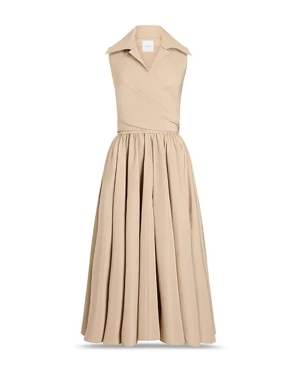 Patou Draped Midi Dress - Beige