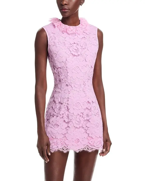 PATOU Sleeveless Lace Mini Dress - Pink