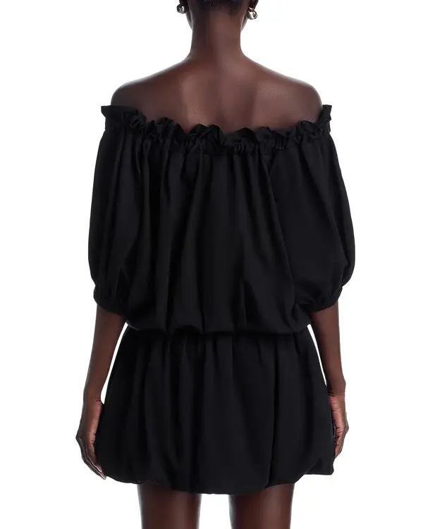 PATOU Off-the-shoulder Mini Dress With Bow Detail - Black