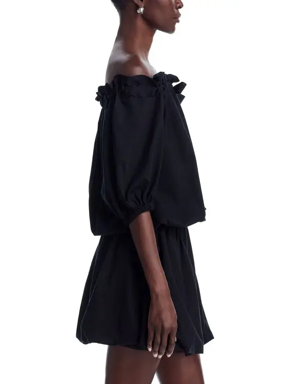 PATOU Off-the-shoulder Mini Dress With Bow Detail - Black