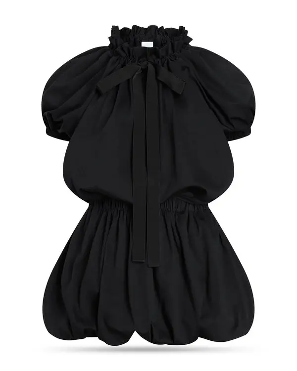 PATOU Off-the-shoulder Mini Dress With Bow Detail - Black