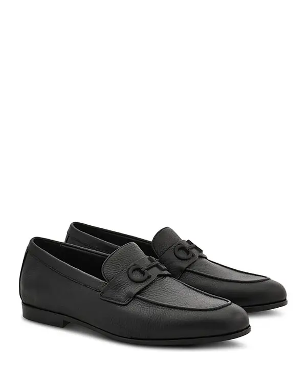 FERRAGAMO Slip-on Deerskin Loafers - Nero
