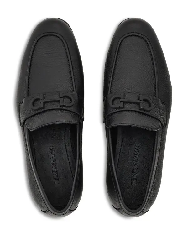FERRAGAMO Slip-on Deerskin Loafers - Nero