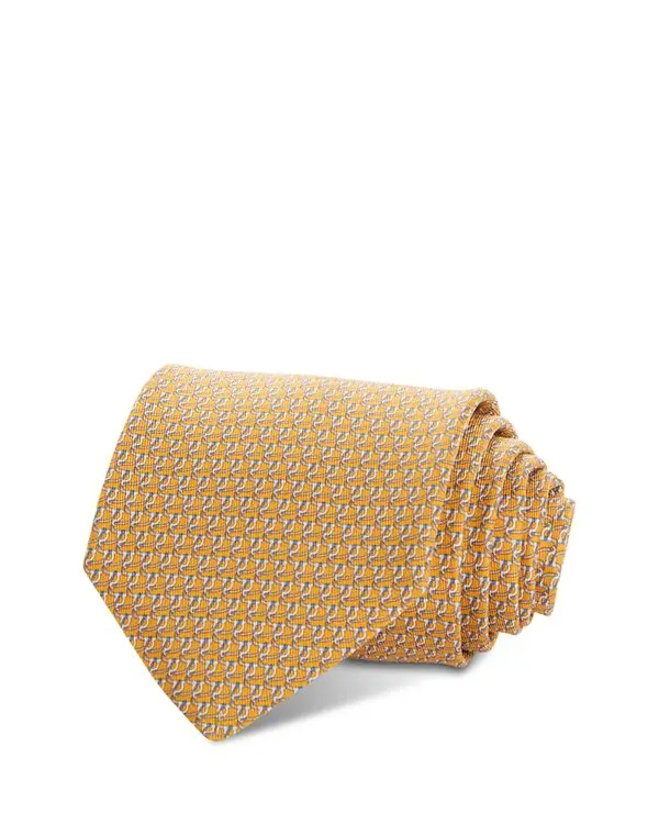 FERRAGAMO Silk Classic Gancini Link Tie - F.giallo
