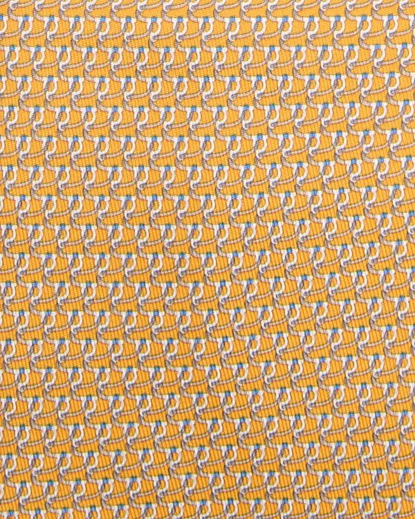 FERRAGAMO Silk Classic Gancini Link Tie - F.giallo