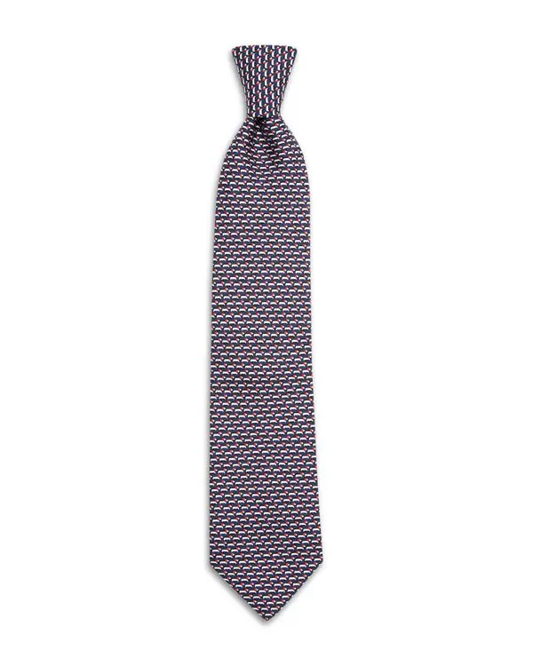 FERRAGAMO Silk Printed Neck Tie - F.navy