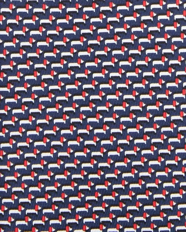 FERRAGAMO Silk Printed Neck Tie - F.navy