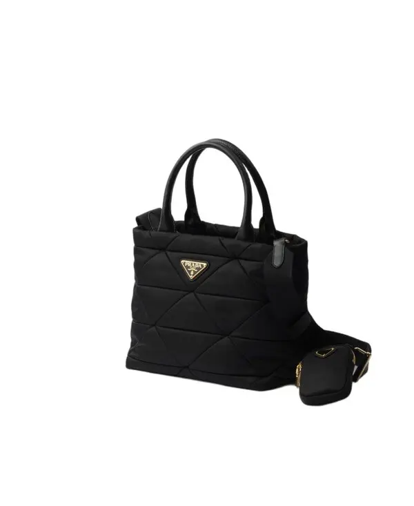 Prada Small Padded Re-nylon Tote - Black
