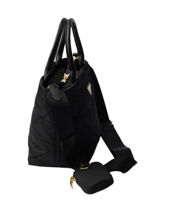 Prada Small Padded Re-nylon Tote - Black