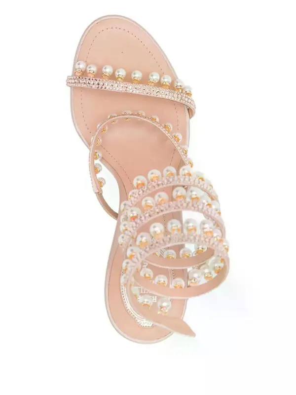 Rene Caovilla 110mm Crystal-embellished Heeled Sandals - Pink