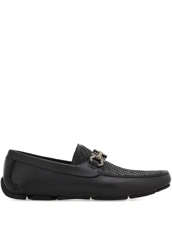 FERRAGAMO Woven Gancini-buckle Loafers