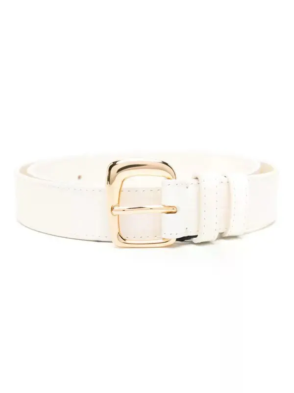 Jacquemus La Ceinture Ovalo Leather Belt - White