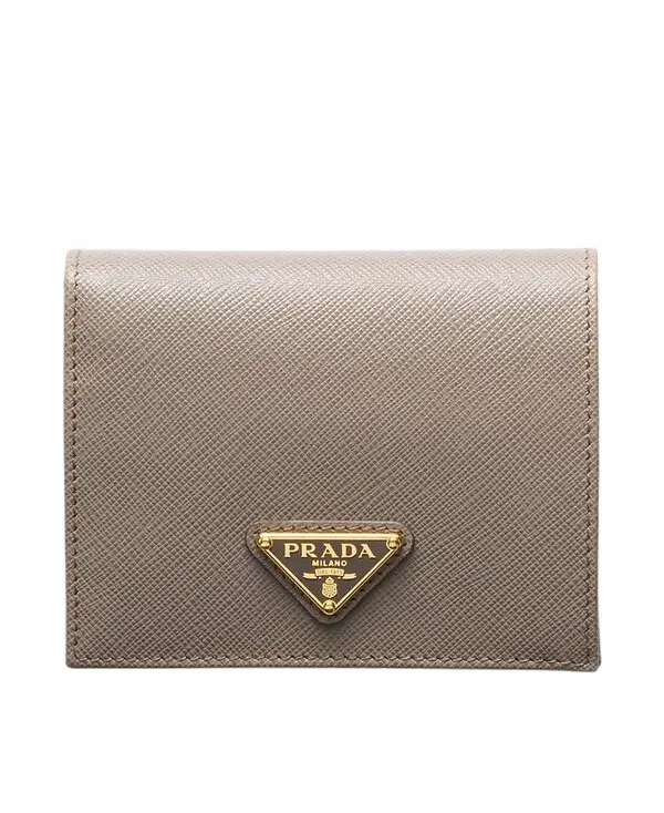 Prada Large Saffiano Leather Wallet - Grey