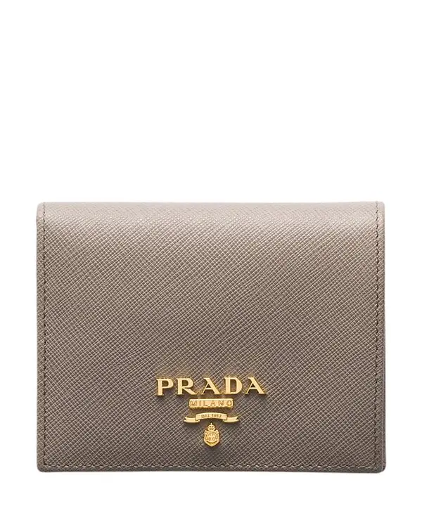 Prada Small Saffiano Leather Wallet - Grey