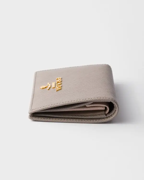 Prada Small Saffiano Leather Wallet - Grey