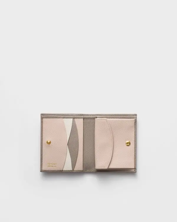 Prada Small Saffiano Leather Wallet - Grey