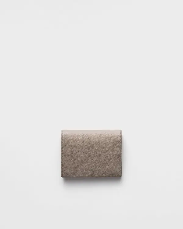 Prada Small Saffiano Leather Wallet - Grey