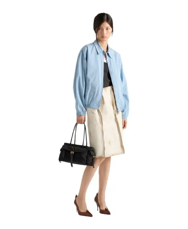 Prada Explore Medium Re-nylon And Leather Tote Bag