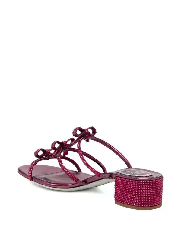Rene Caovilla 40mm Crystal-embellished Ribbon Heeled Sandals - Purple