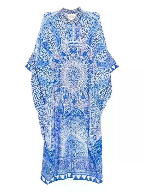 Camilla Graphic-print Dress - Blue