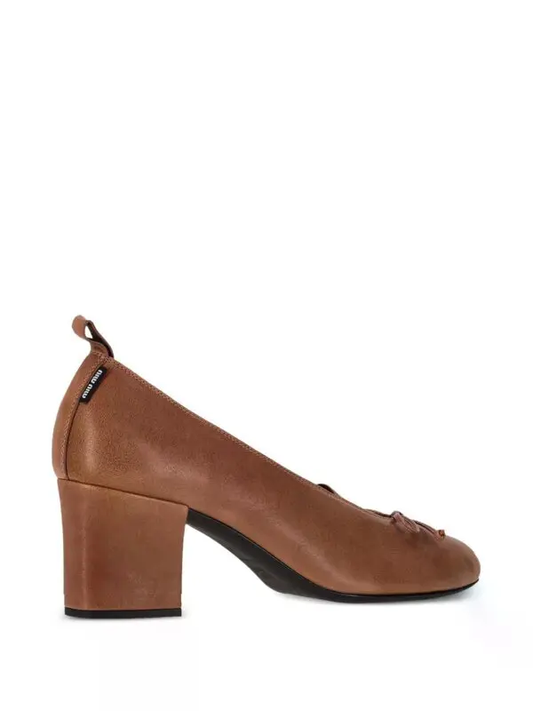 Miu Miu Bow-detail Pumps - Brown