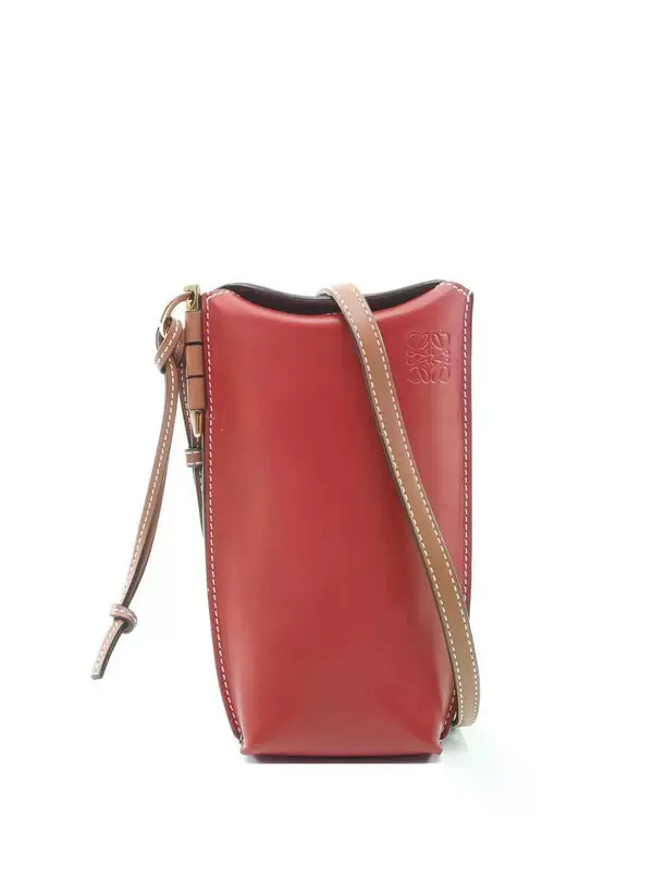 Loewe 2000s Gate Pocket Leather Shoulder Bag - Red