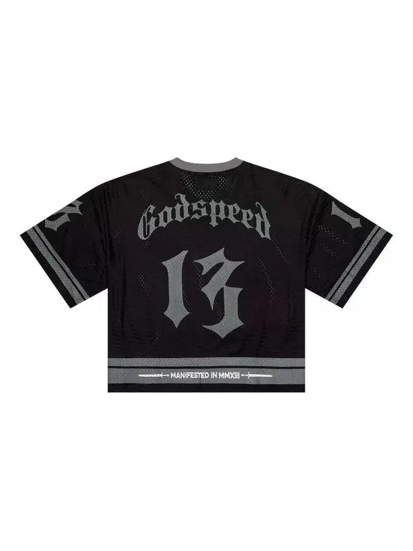 GODSPEED Graphic Print Cropped T-shirt - Black