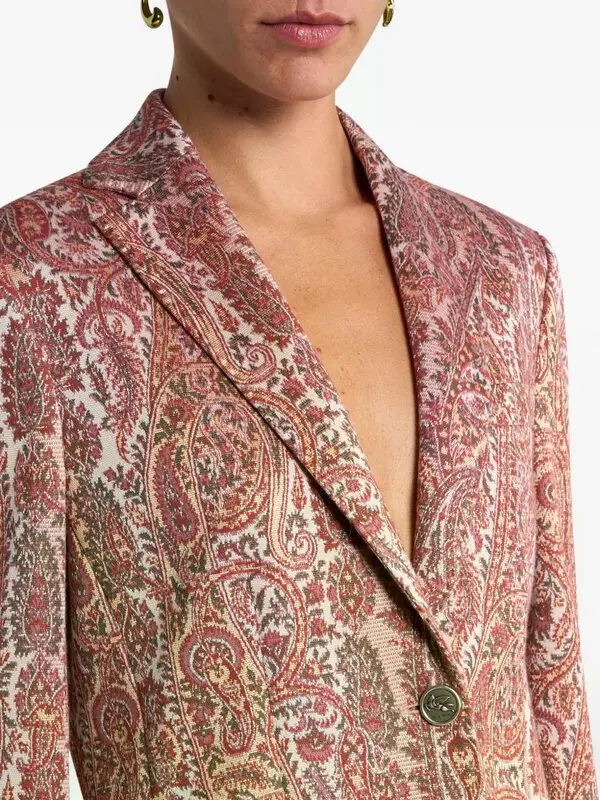 Etro Single-breasted Jacquard Blazer - Red