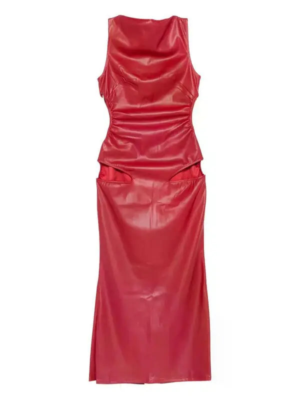 COWBOYS OF HABIT Marnie Cut-out Midi Dress - Red