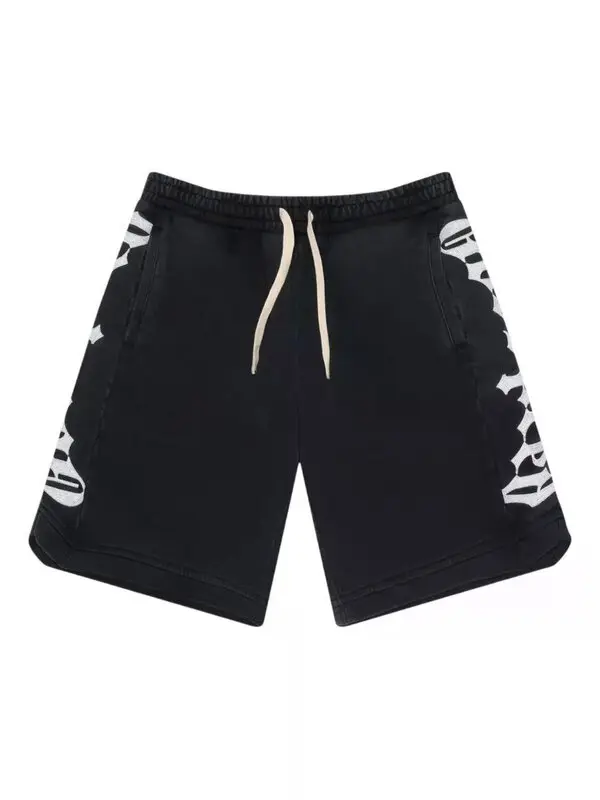 GODSPEED Courtside Pattern Track Shorts - Black