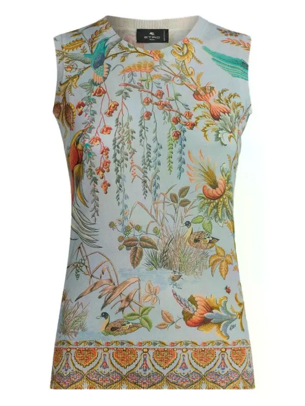 Etro Flora Fauna Motif Tank Top