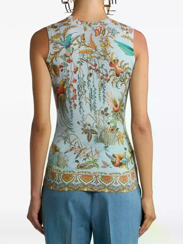 Etro Flora Fauna Motif Tank Top