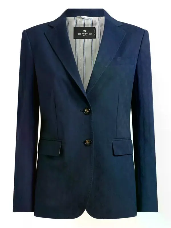 Etro Jacquard Single-breasted Blazer - Blue