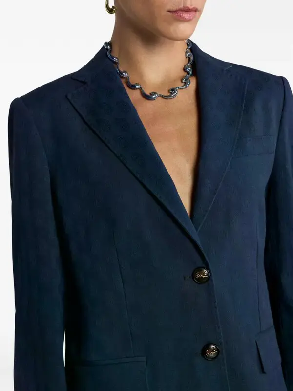 Etro Jacquard Single-breasted Blazer - Blue