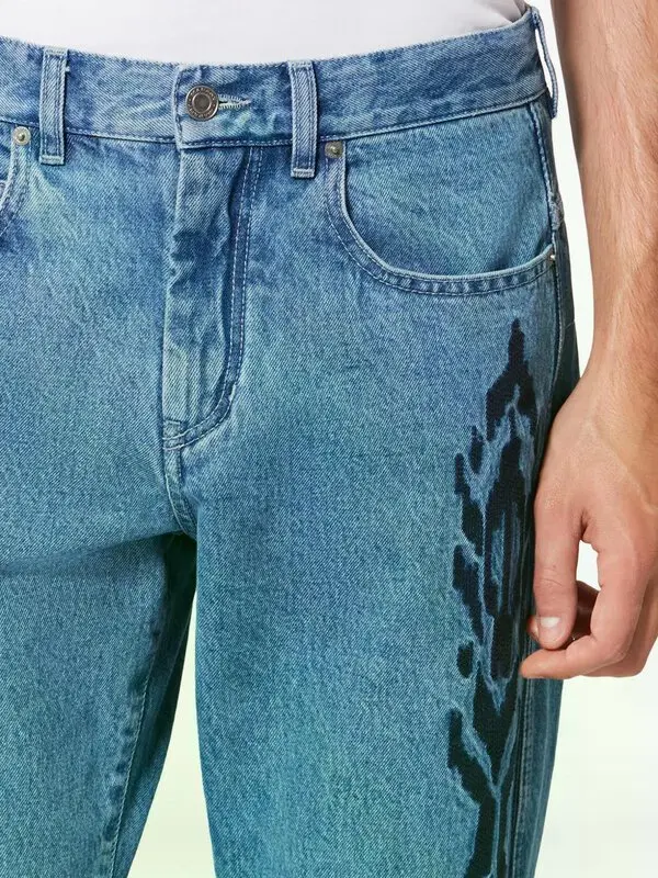 MARANT Embellished Straight Leg Jeans - Blue