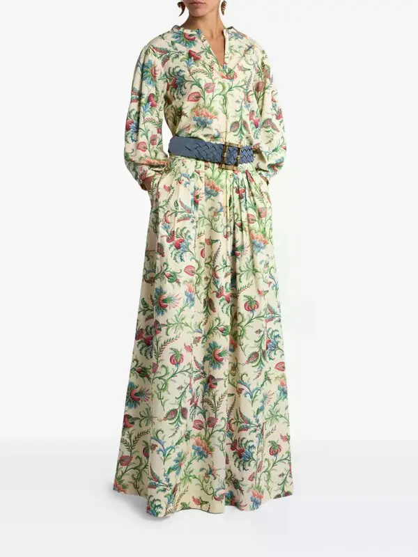 Etro Floral-motif V-neck Top - Neutrals