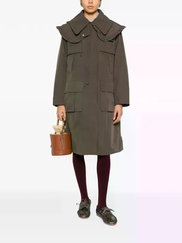 Barbour Hooded Ruffled Jacket
