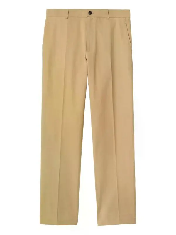 Burberry Cotton Twill Chinos With Embroidered Logo