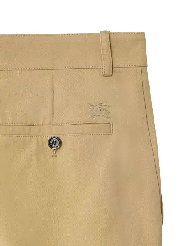Burberry Cotton Twill Chinos With Embroidered Logo