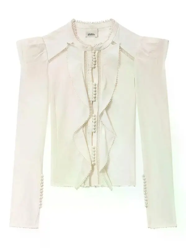 Isabel Marant Étoile Calina Ruffled Button Blouse - White
