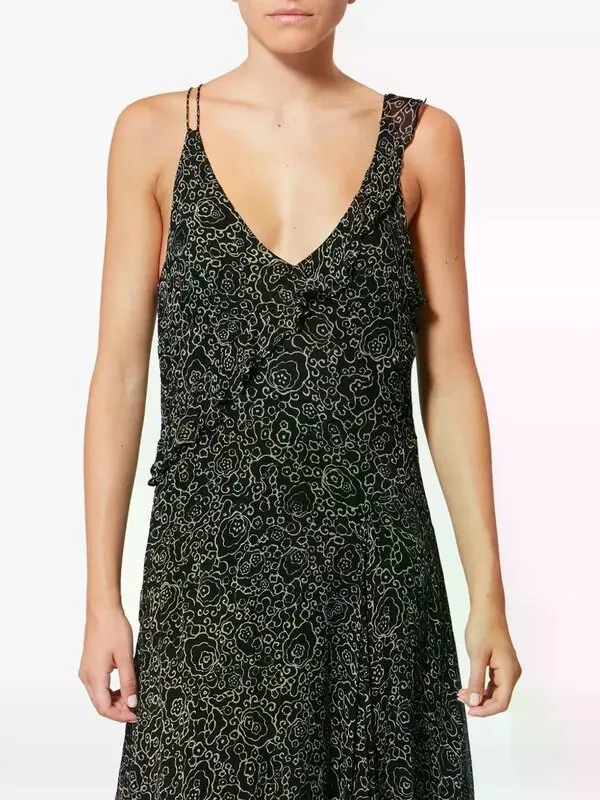 MARANT ETOILE Luxie Geometric-pattern Maxi Dress - Black