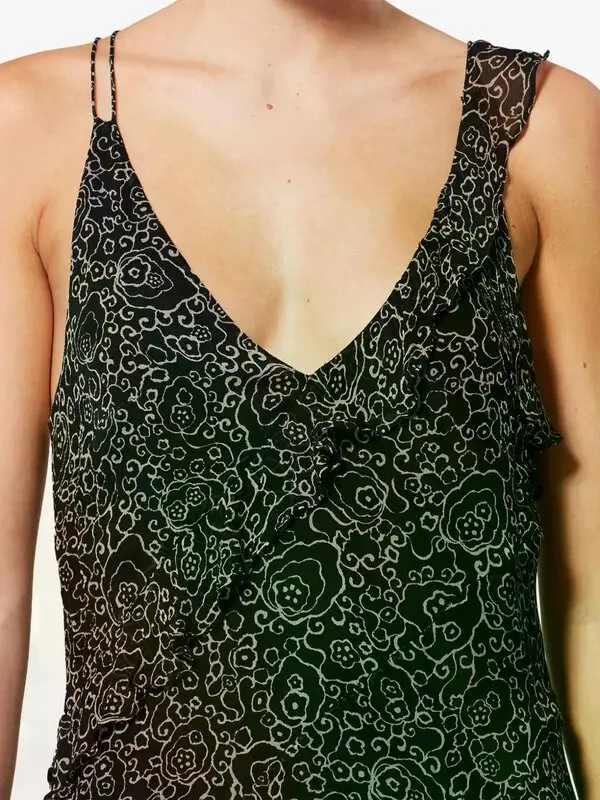 MARANT ETOILE Luxie Geometric-pattern Maxi Dress - Black